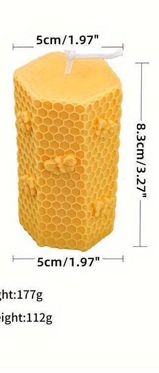 Honeycomb Hexagonal Candles – Luxury Beeswax-Inspired Décor