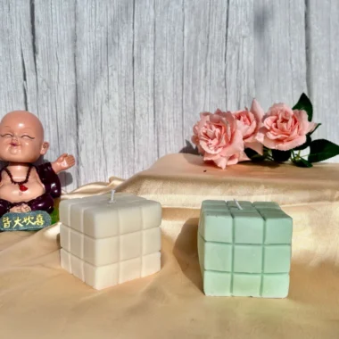 Rustic Rubik's Cube Candle – Unique Handmade Decorate Candle